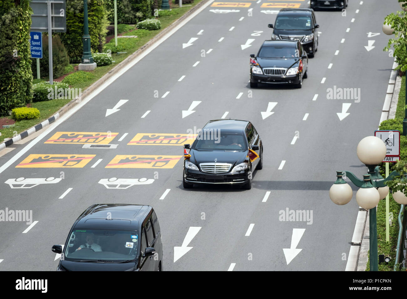 Singapore. 12 June 2018, Singapore, Sentosa: The motorcade of North ...