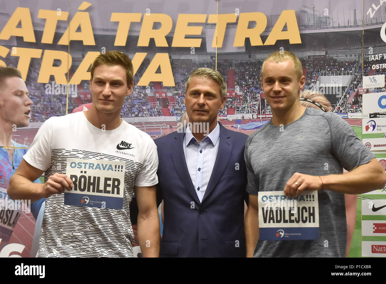 From left athletes THOMAS ROHLER of Germany, former Czech athlete JAN ...