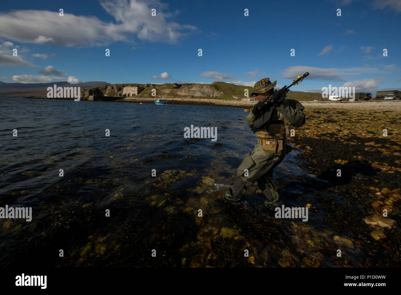 U.S. Marine Corps Cpl. Jonathan Locke, chief radio operator, 2nd Air ...