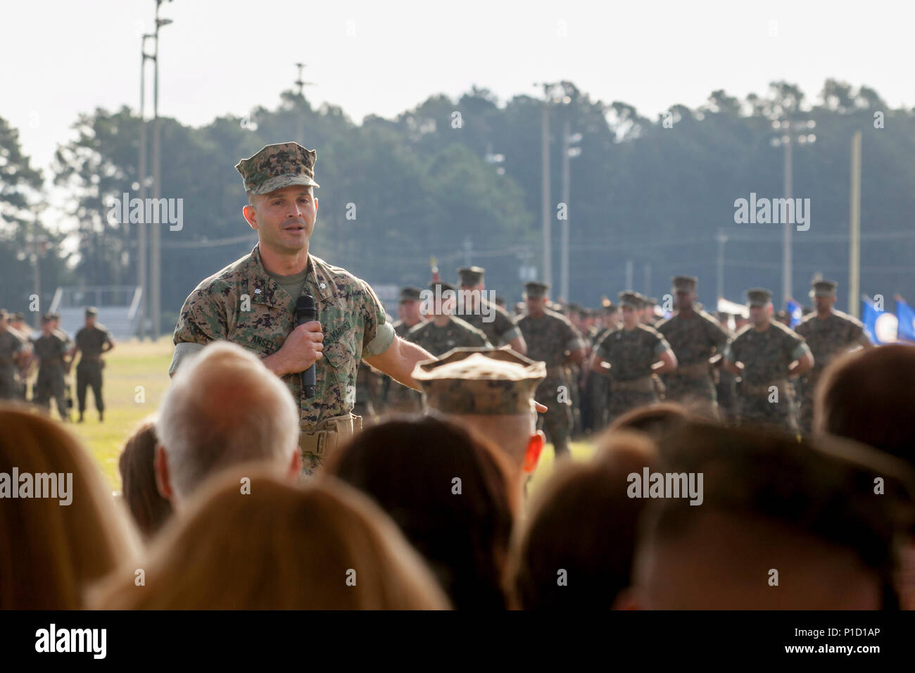 U.S. Marine Corps Lt. Col Justin J. Ansel Jr., off going battalion ...