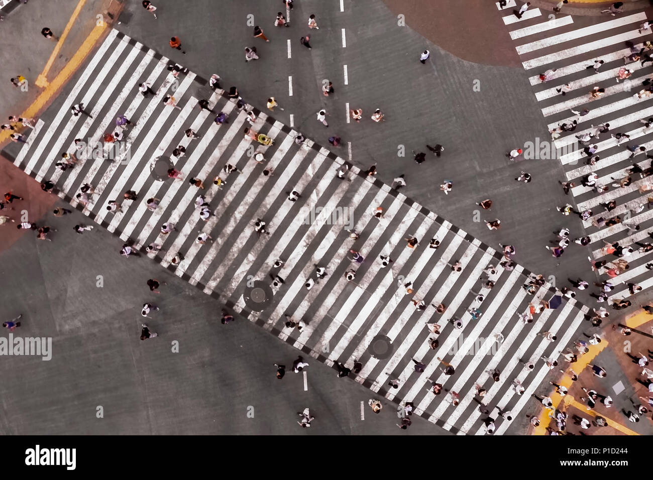 Crosswalk. People walk along the pedestrian crossing Stock Photo - Alamy