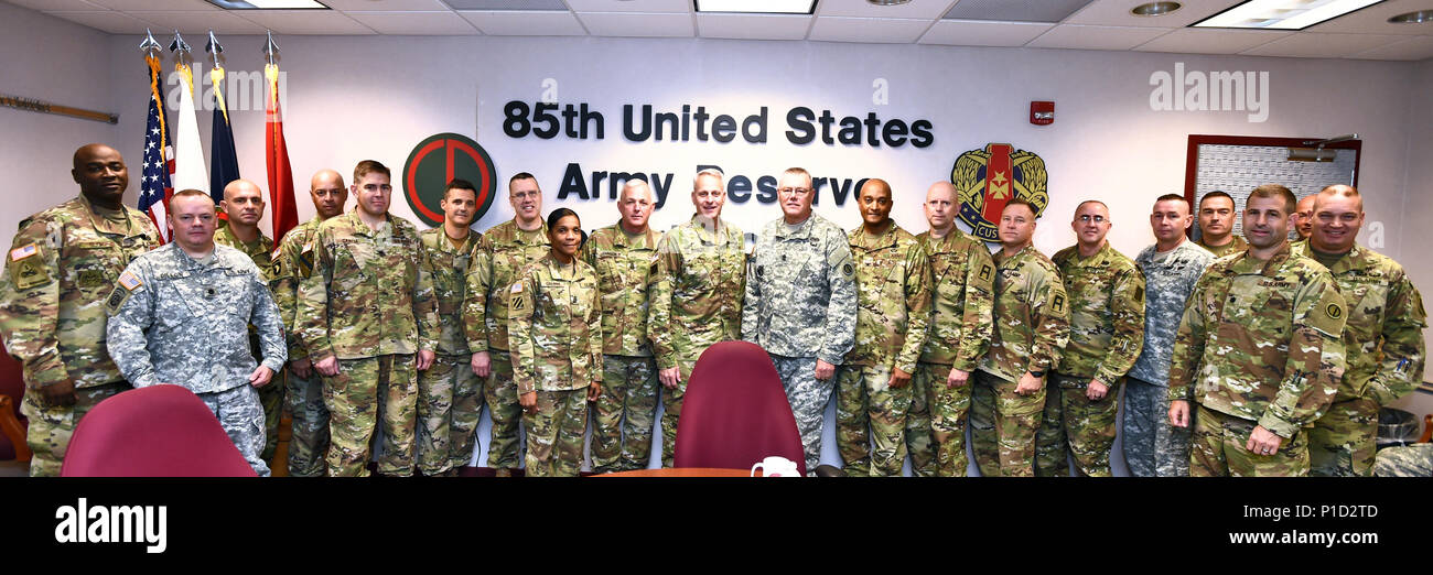 Senior leaders from First Army and the 85th Support Command pause for a ...