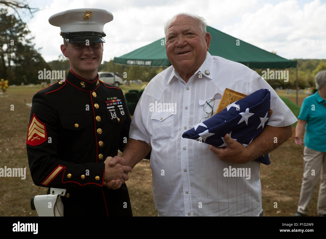 Sgt. Josh Derrick, funeral coordinator with Headquarters Battalion ...
