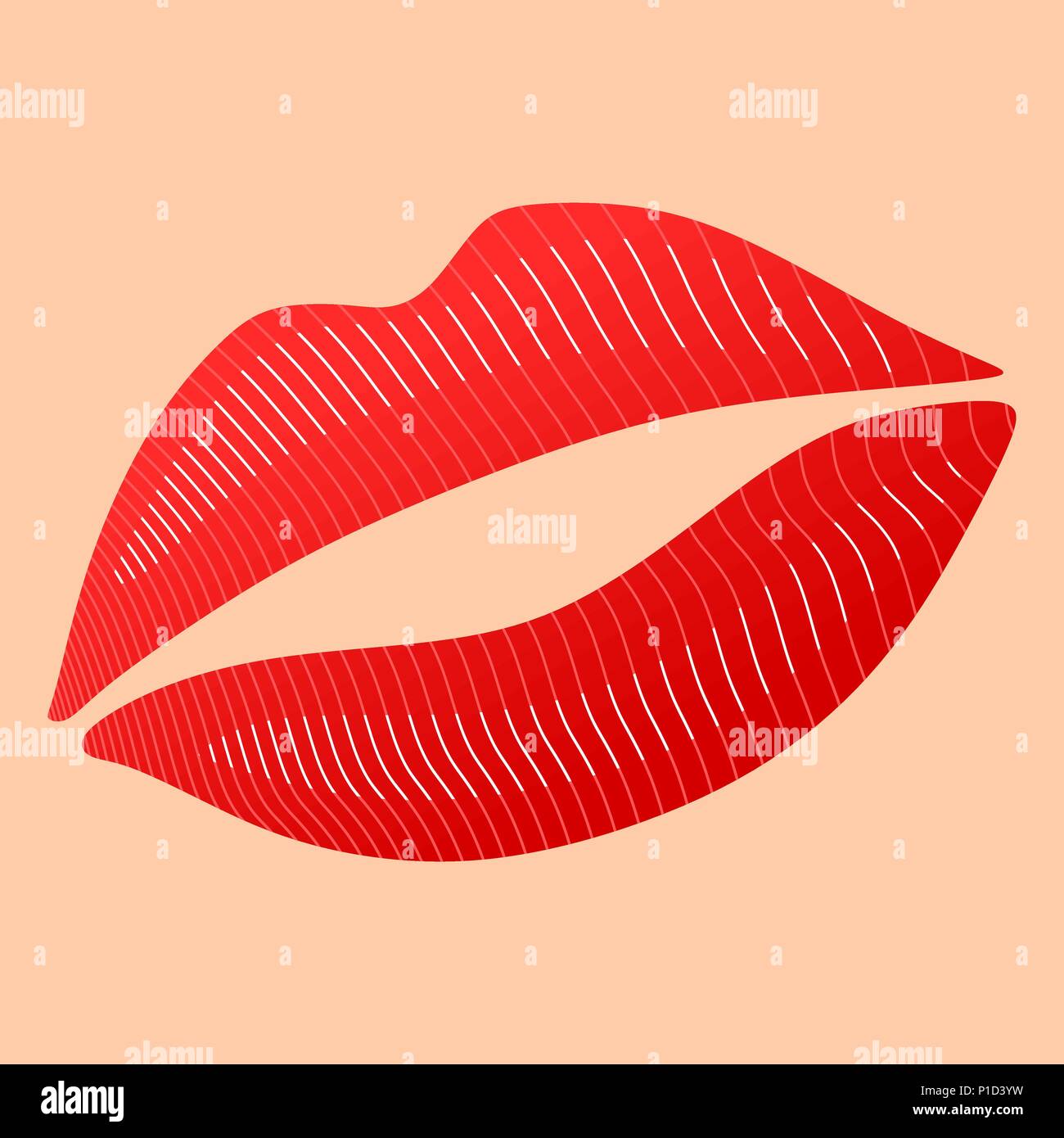 Art with stylized lips. Vector illustration Stock Vector Image & Art ...