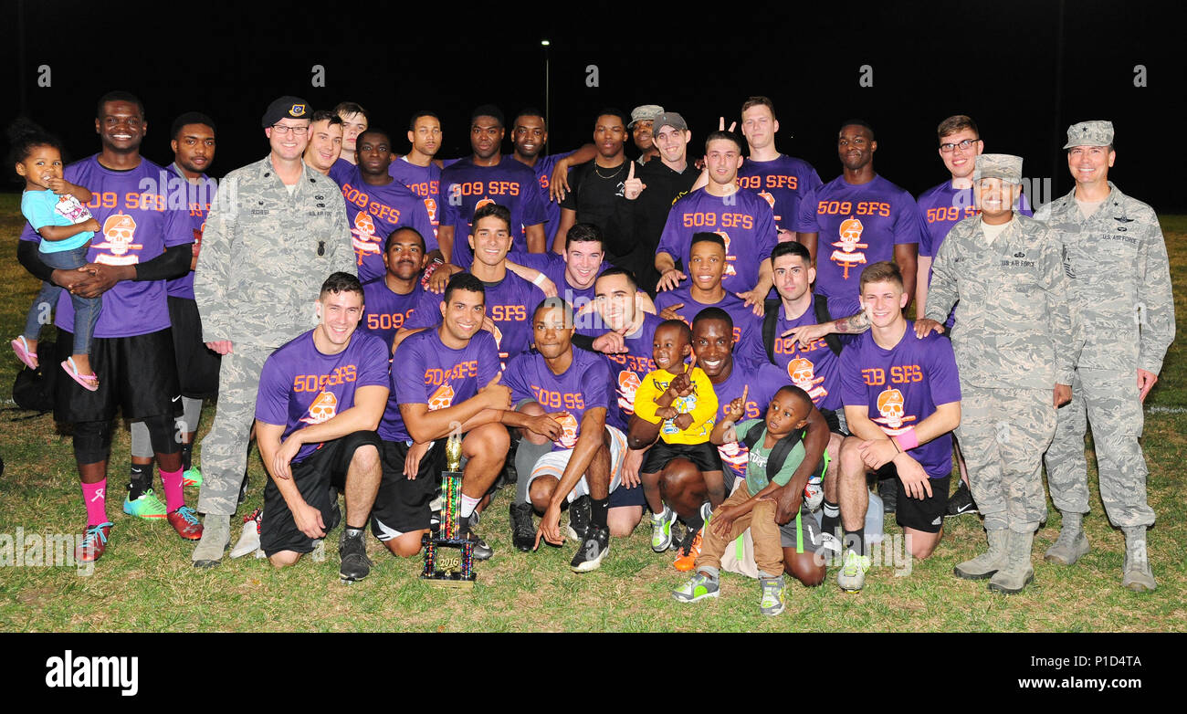 Members of the 509th Security Forces Squadron pose with the intramural ...