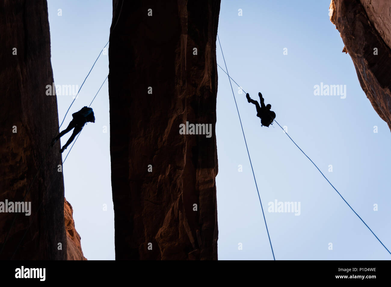 Rapelling silhouette hi-res stock photography and images - Alamy