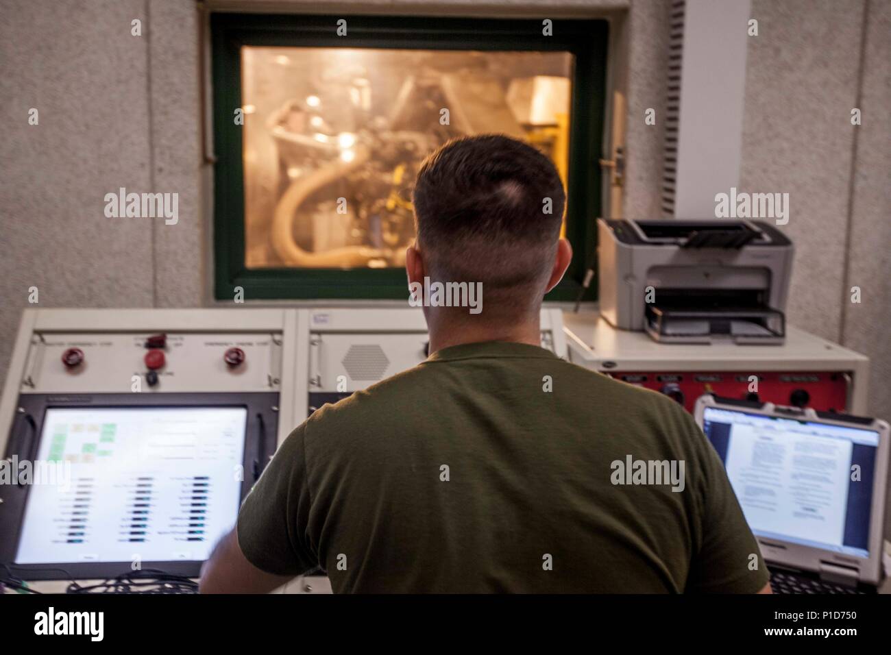 A U.S. Marine Corps helicopter power plant mechanic assigned to Marine ...