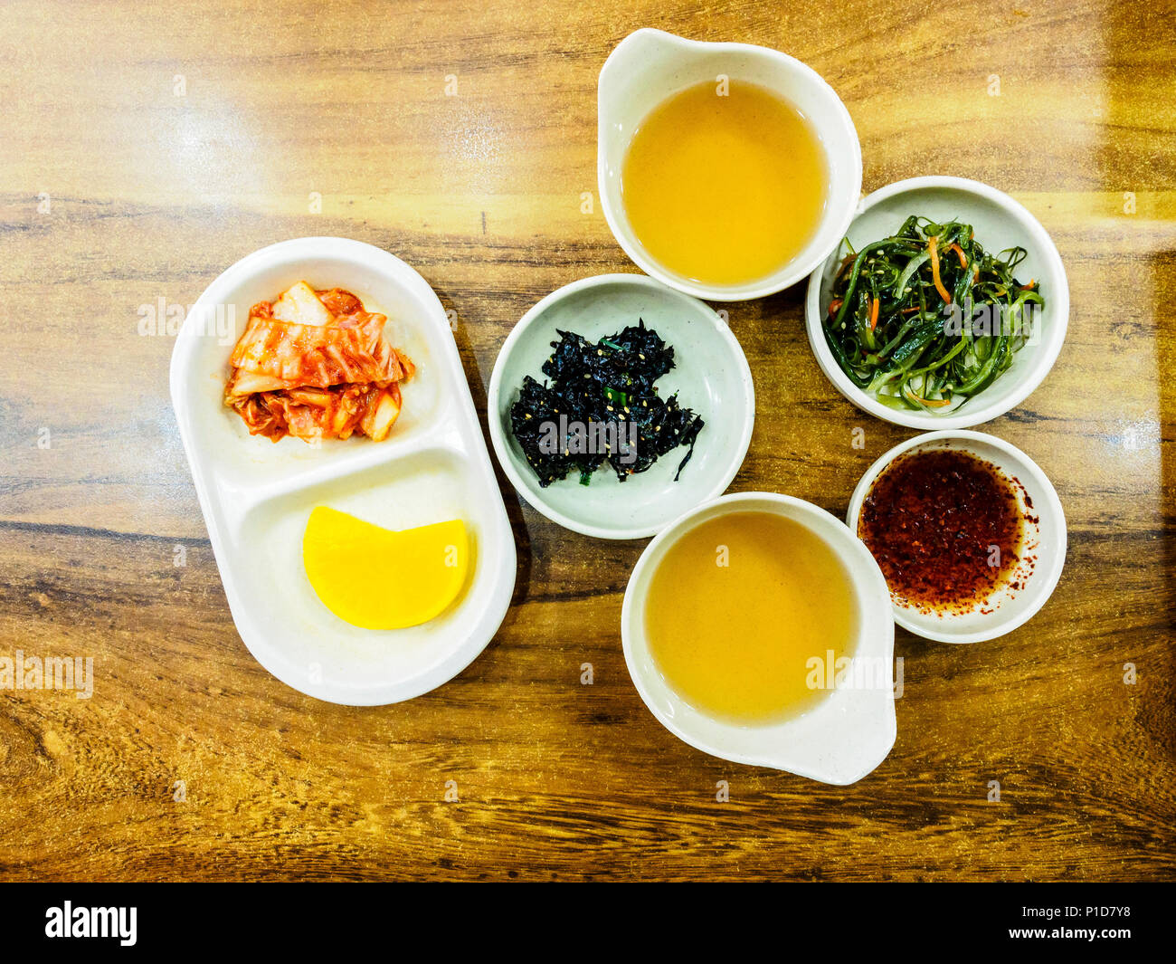 Traditional Korean fermented food in small bowls Stock Photo - Alamy