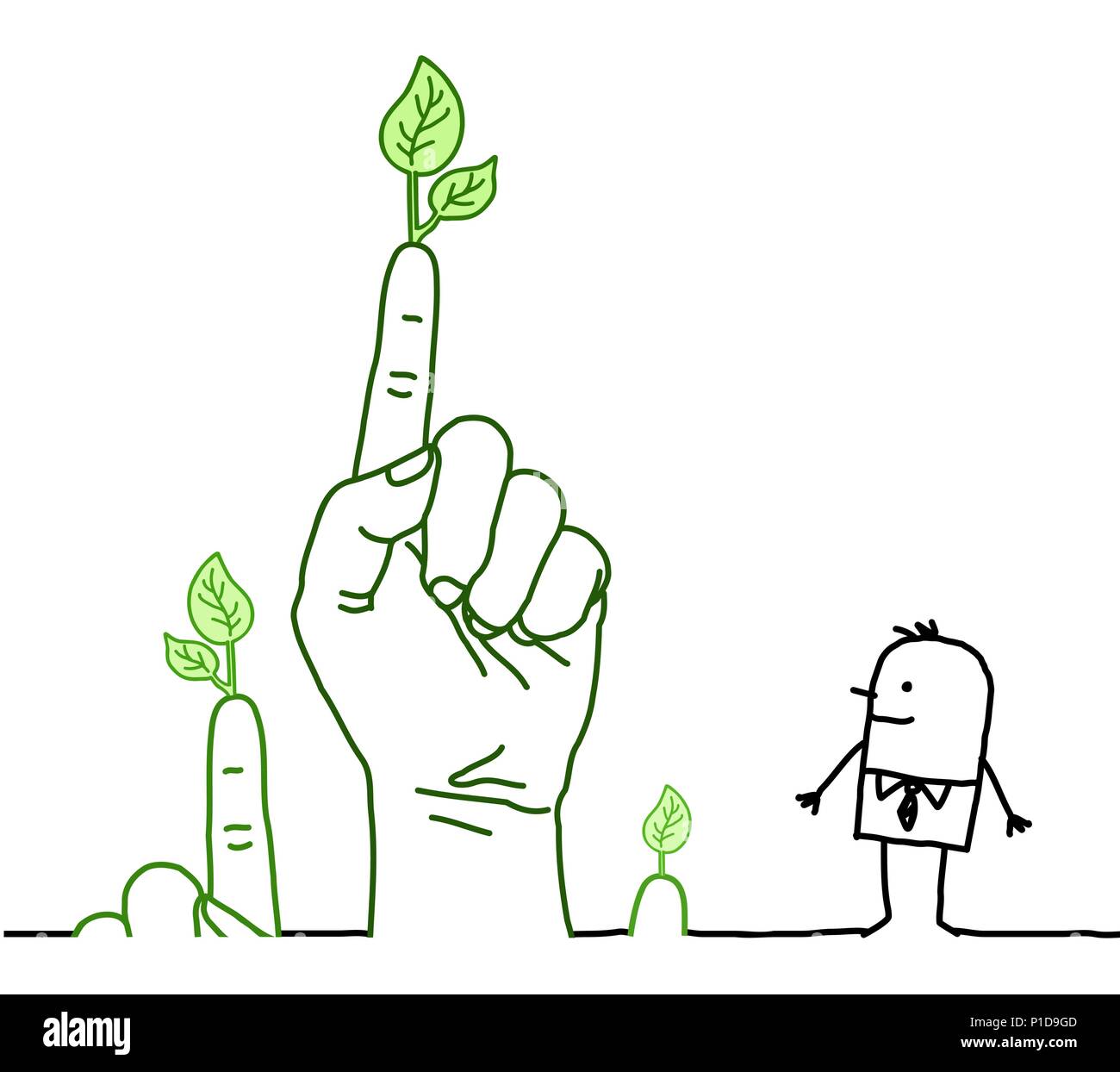 Big hand cartoon character earth Stock Vector Images - Alamy