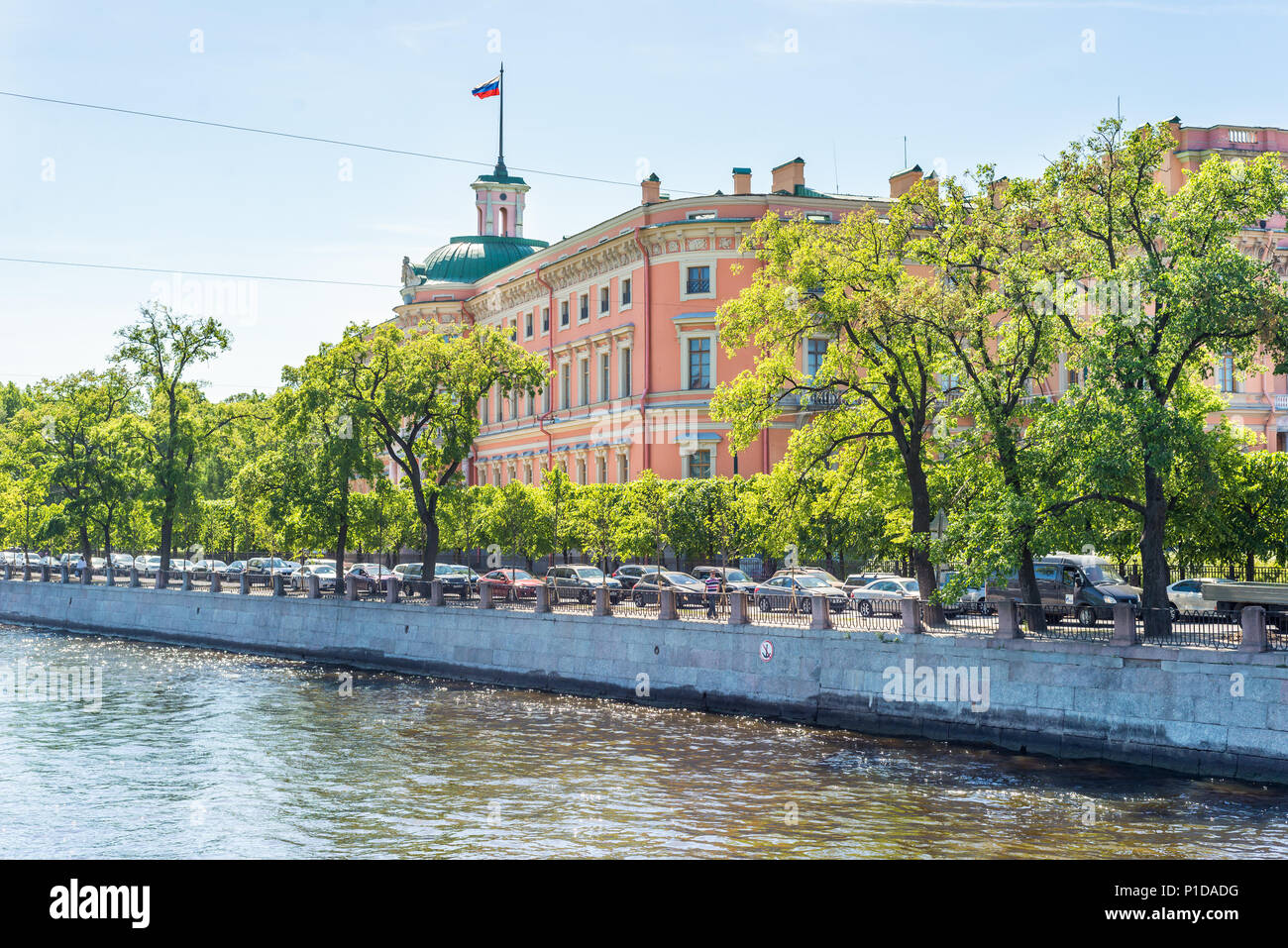 SAINT PETERSBURG, RUSSIA - 24 MAY, 2018: Beautiful building along the ...