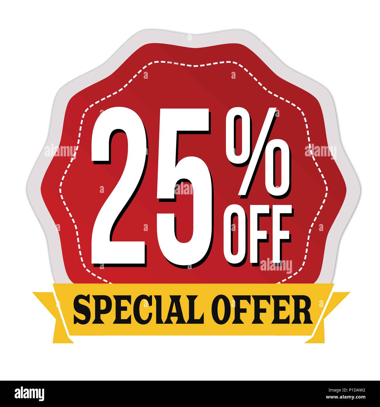 Special offer 25% off label or sticker on white background, vector ...