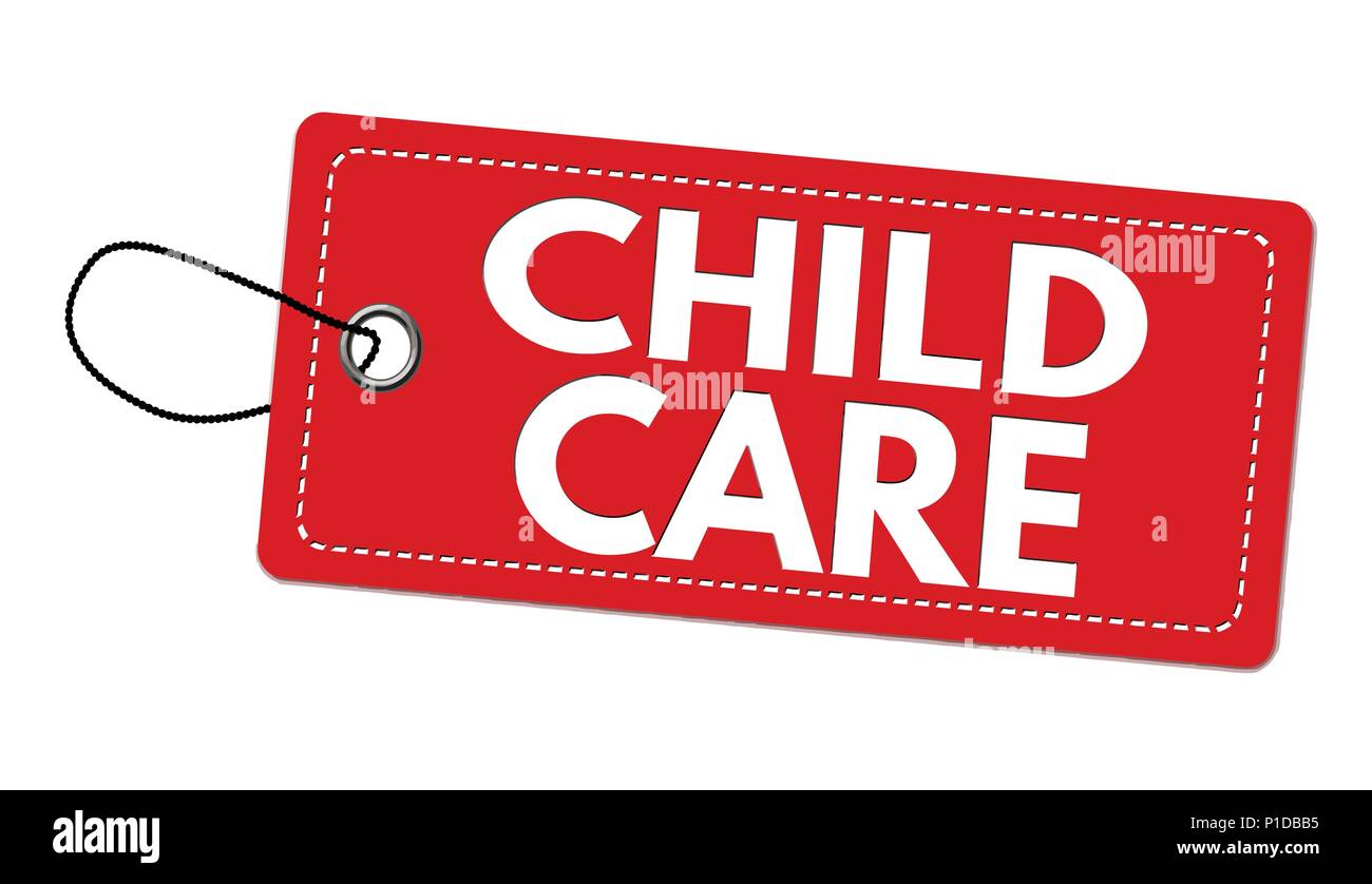 Child care label or price tag on white background, vector illustration ...