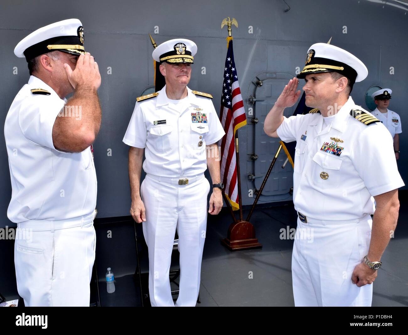 POLARIS POINT, Guam (Oct. 21, 2016) Capt. Douglas A. Bradley, right ...