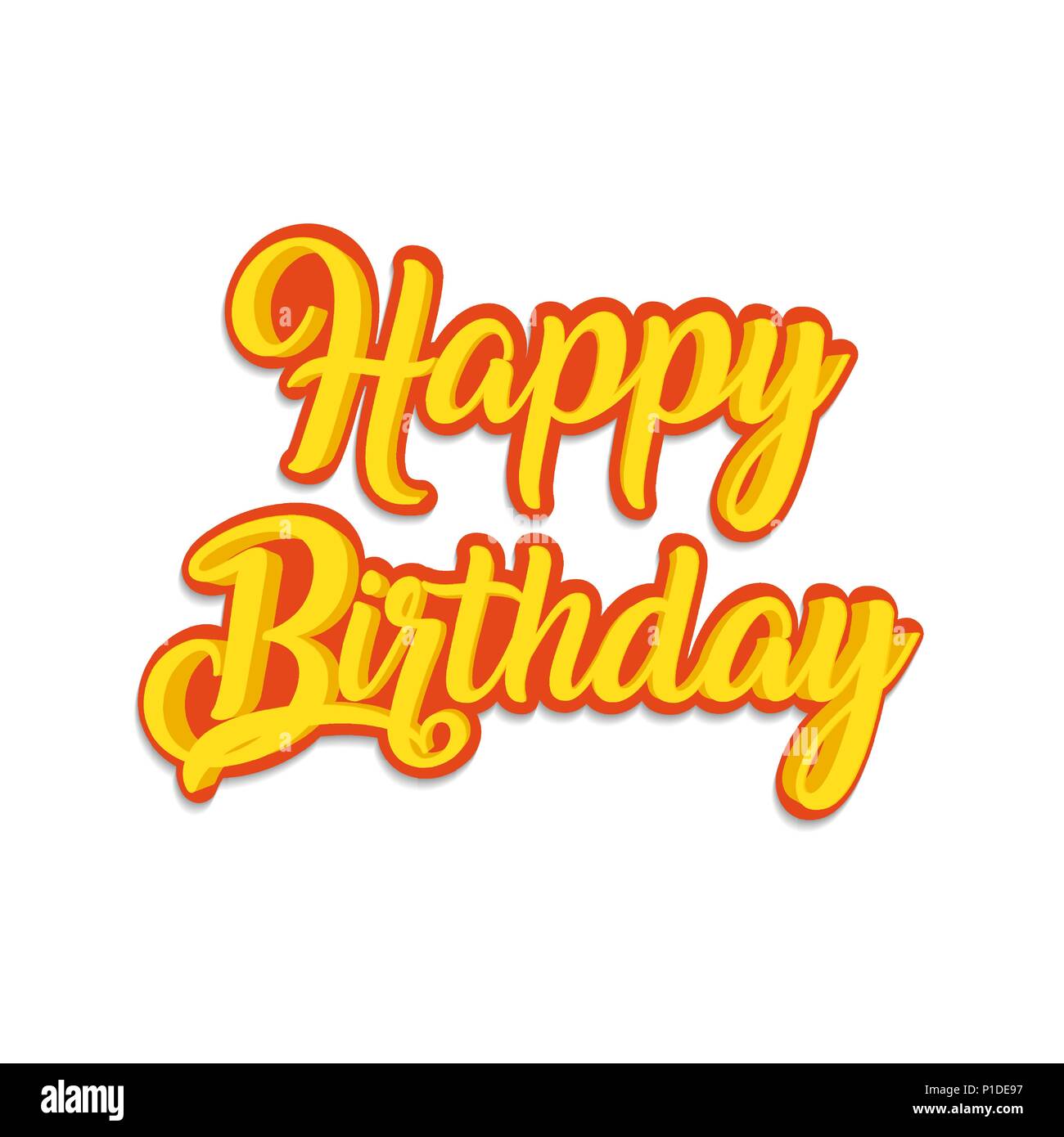 Happy Birthday retro text quote, isolated vintage typography decoration ...
