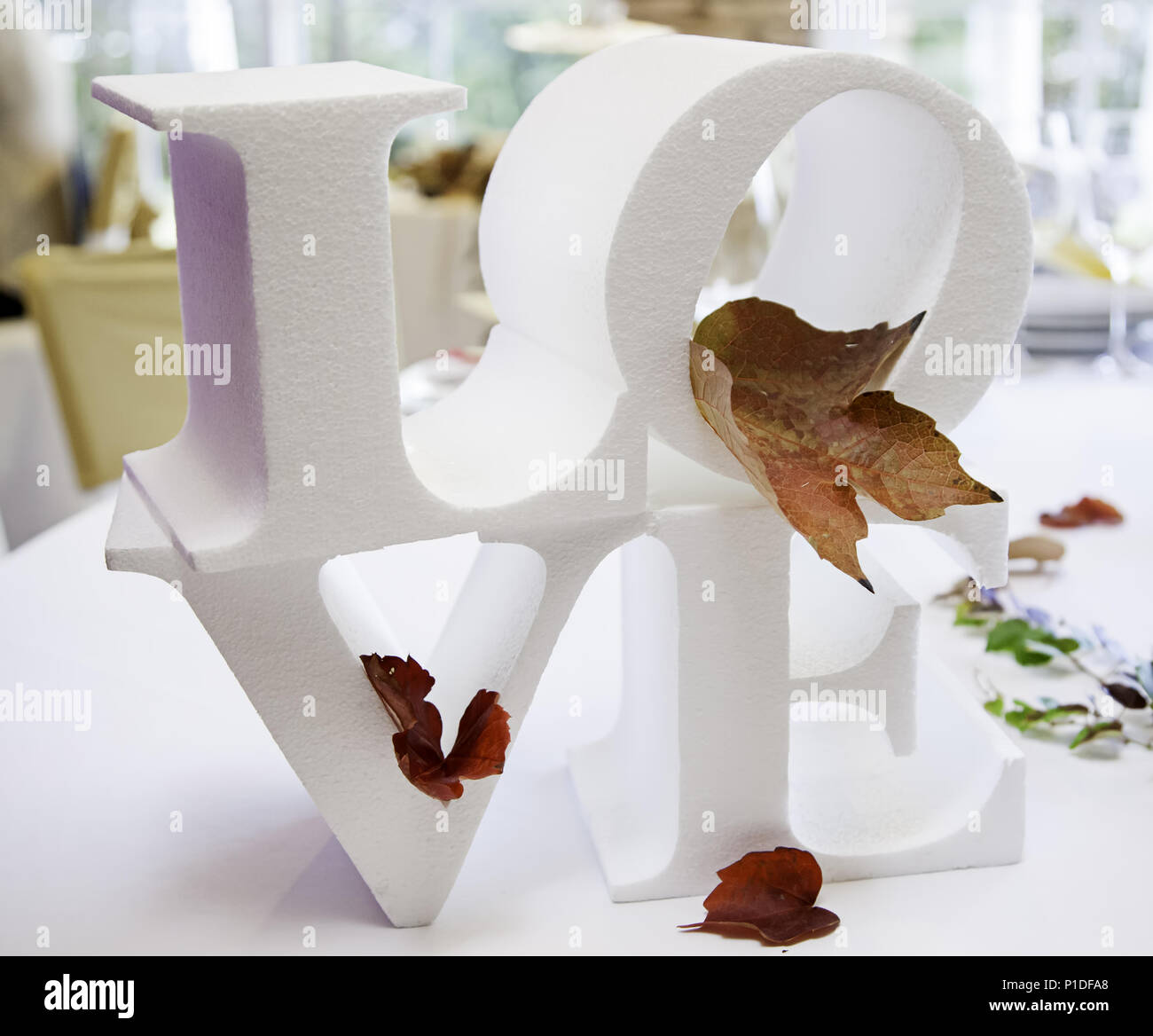 Detail of object with the word love, couple and love Stock Photo - Alamy