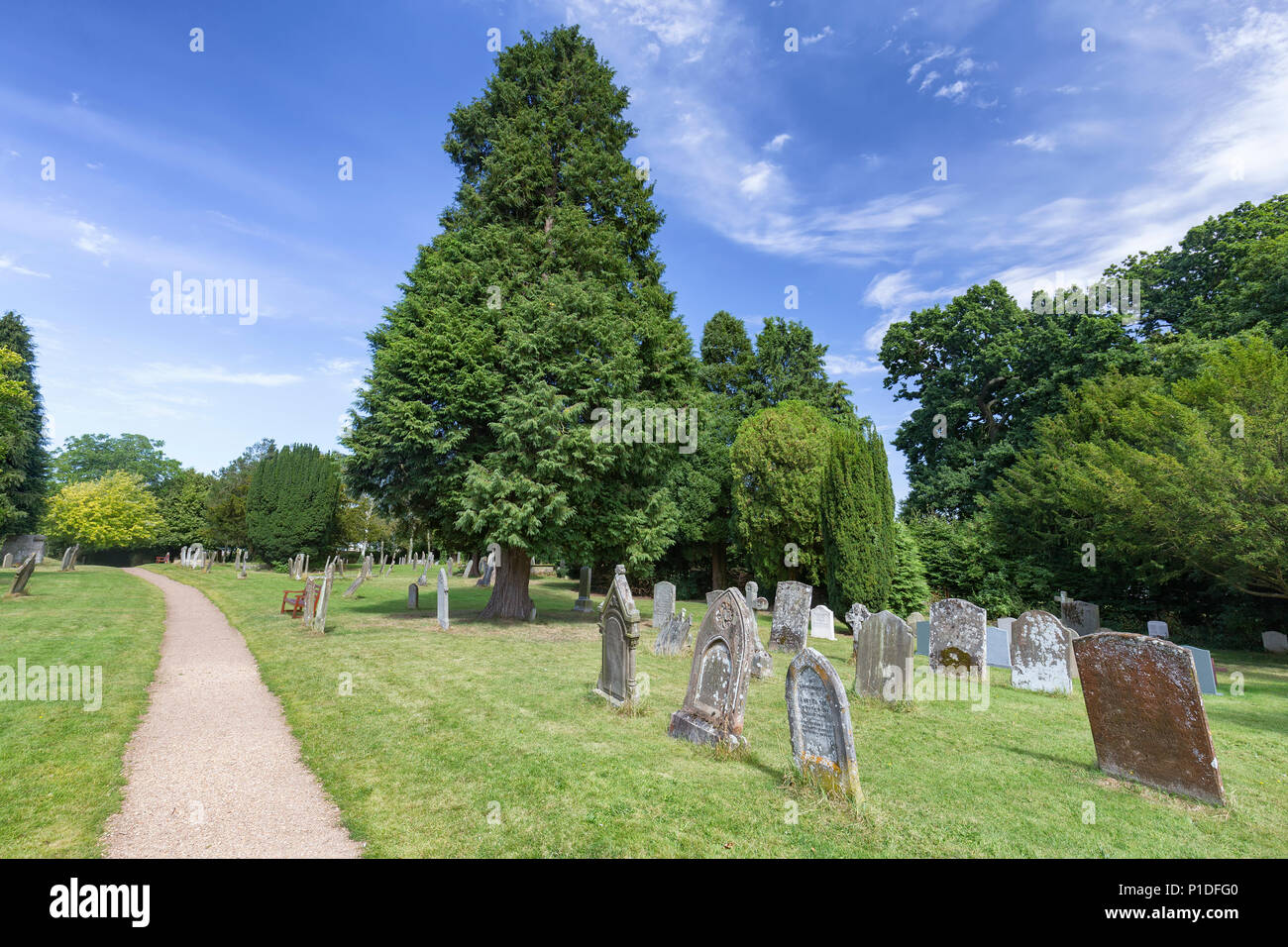 Cemetery at the Saxon Sanctuary Church in Wootton Wawen, England Stock ...