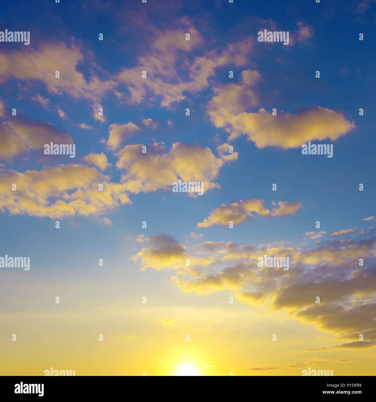 beautiful bright sunset in sky Stock Photo - Alamy