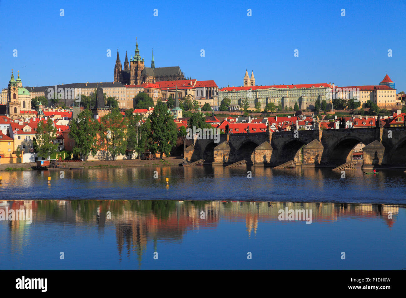 Czech Republic, Prague, skyline, castle, Charles bridge, Vltava river Stock Photo - Alamy