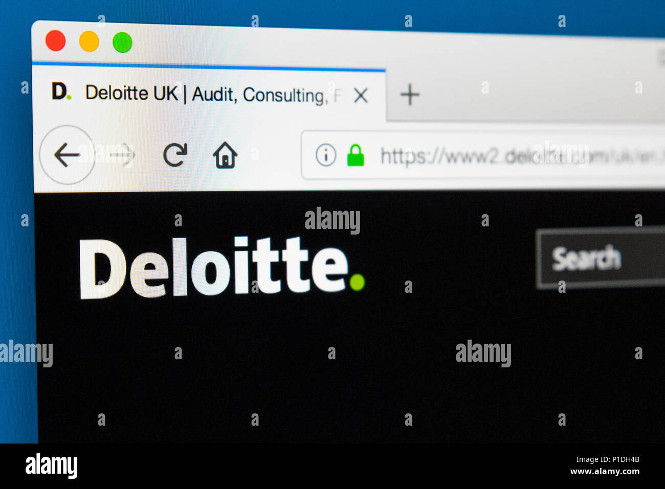 LONDON, UK - MAY 23RD 2018: The homepage of the website for Deloitte ...