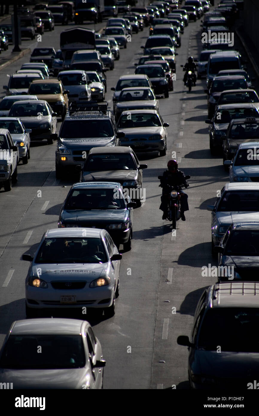 Cars traffic jam in Mexico City Stock Photo - Alamy