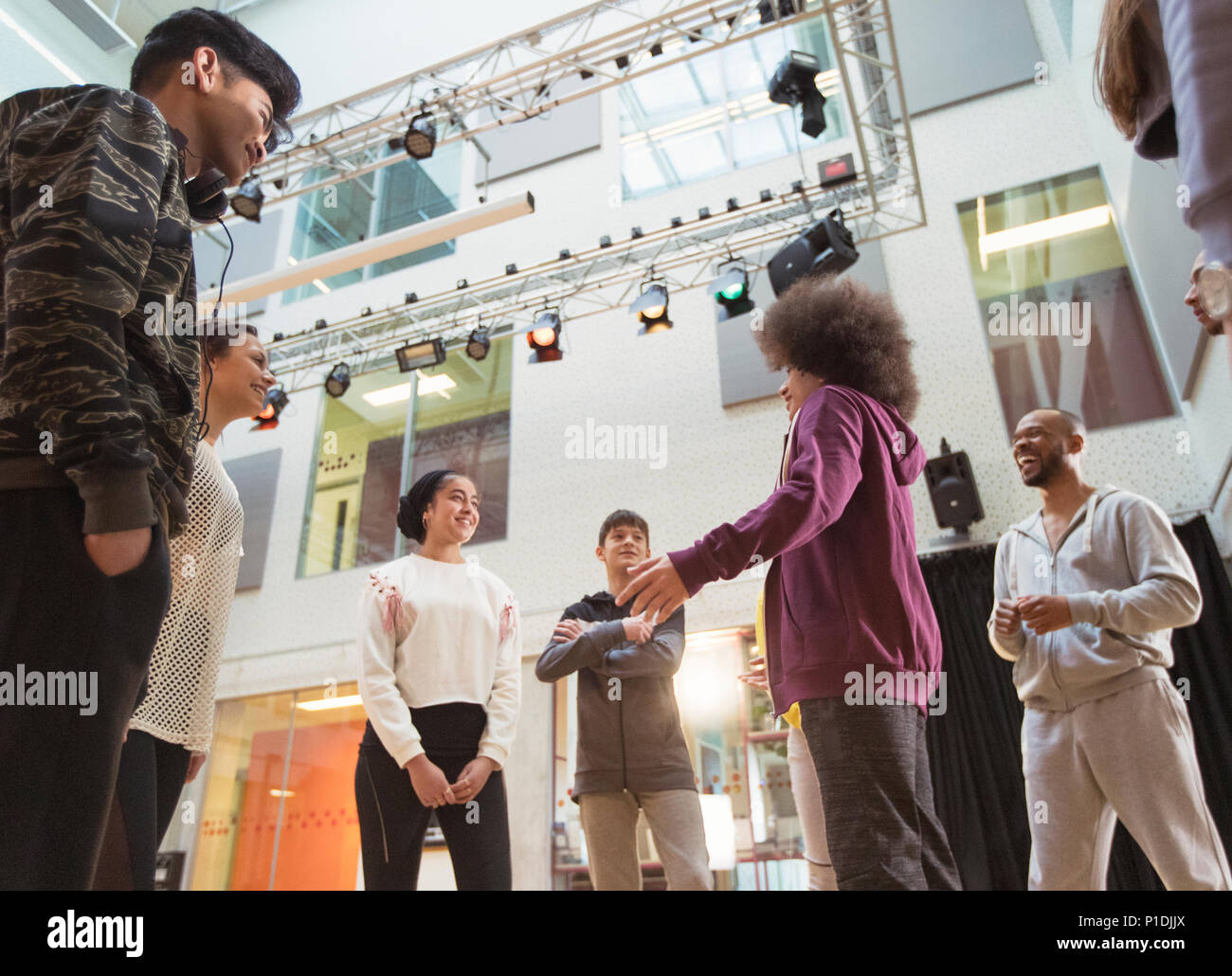 Teenagers talking together in hi-res stock photography and images - Alamy