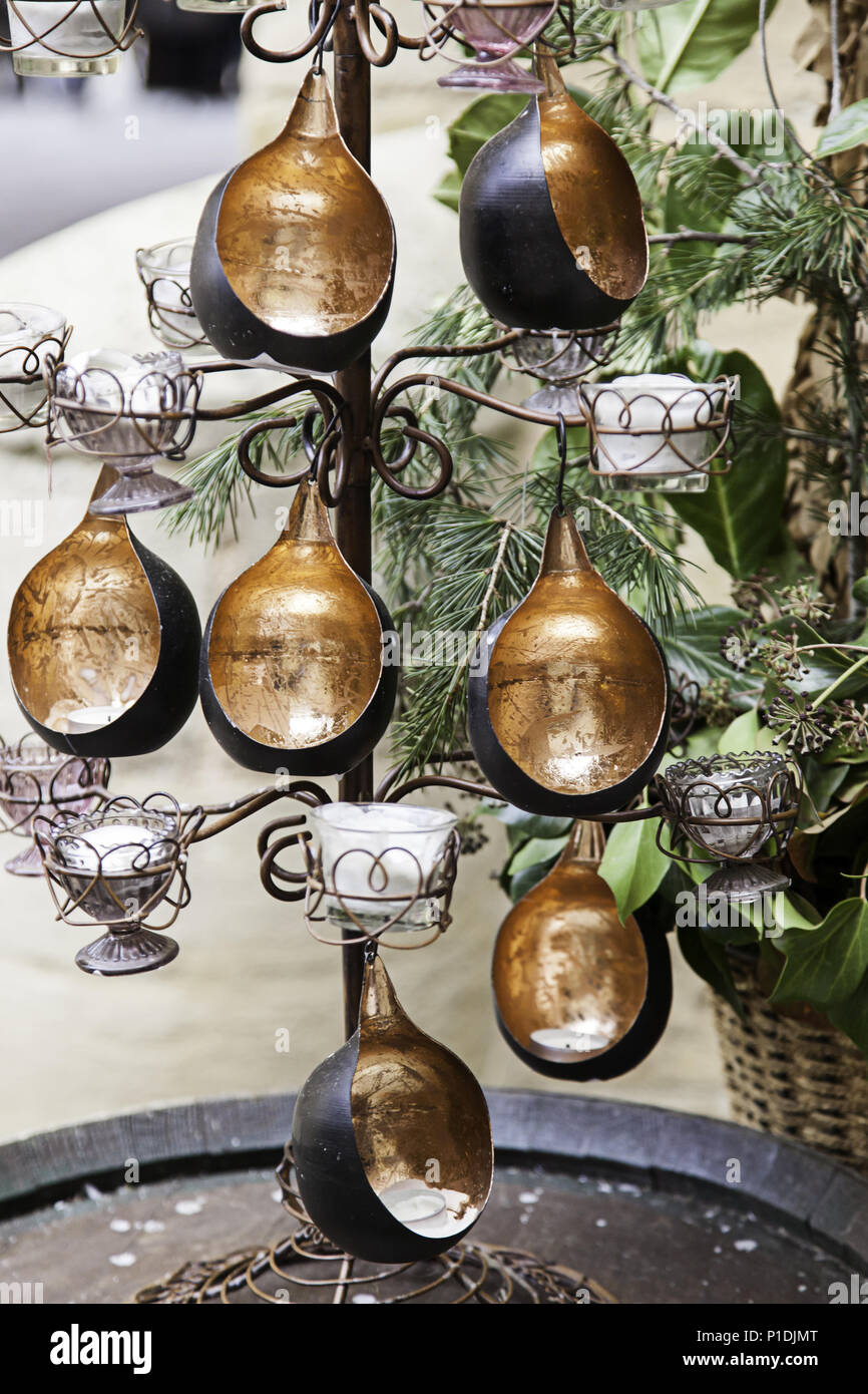 Arab bronze glasses for tea, tradition detail, container Stock Photo ...