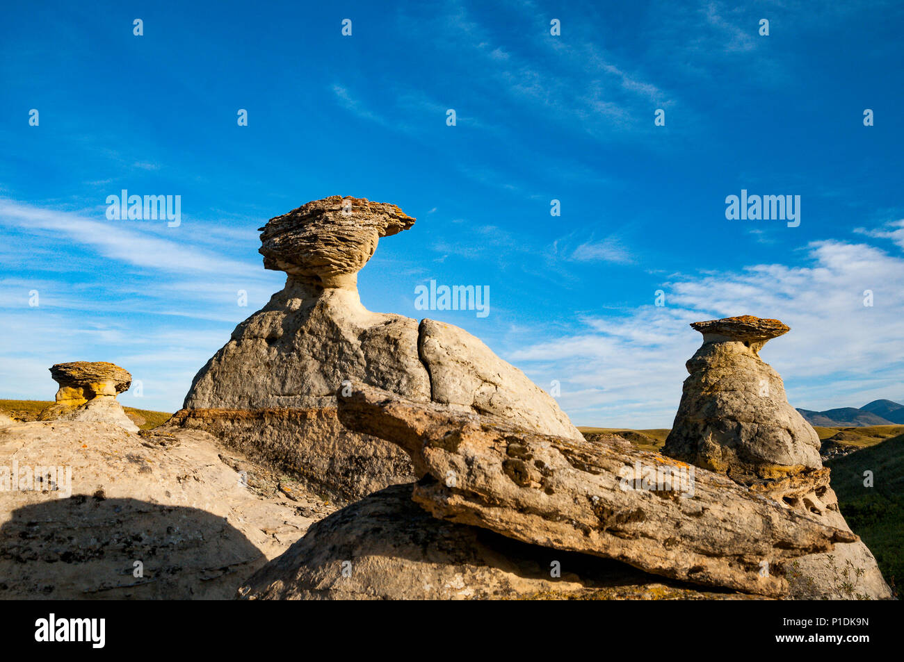 Hoodoos, Writing on Stone Provincial Park, (also known as "Ã Ã­sÃ­nai ...