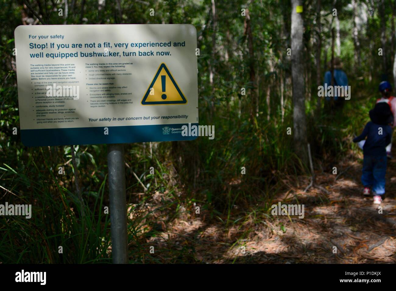 Warning sign at start of Mount Halifax walking trail, Paluma Range ...