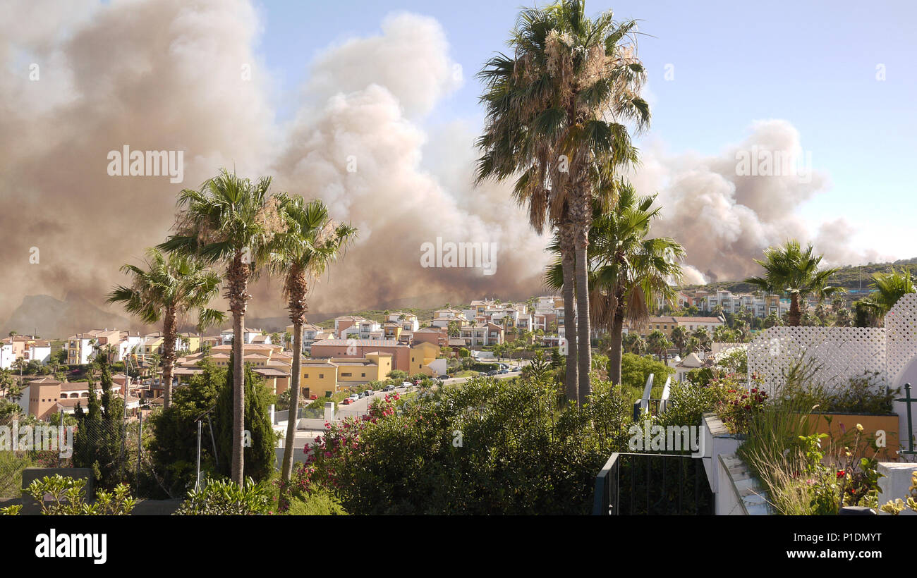 A smokey bush fire in southern Spain Stock Photo - Alamy