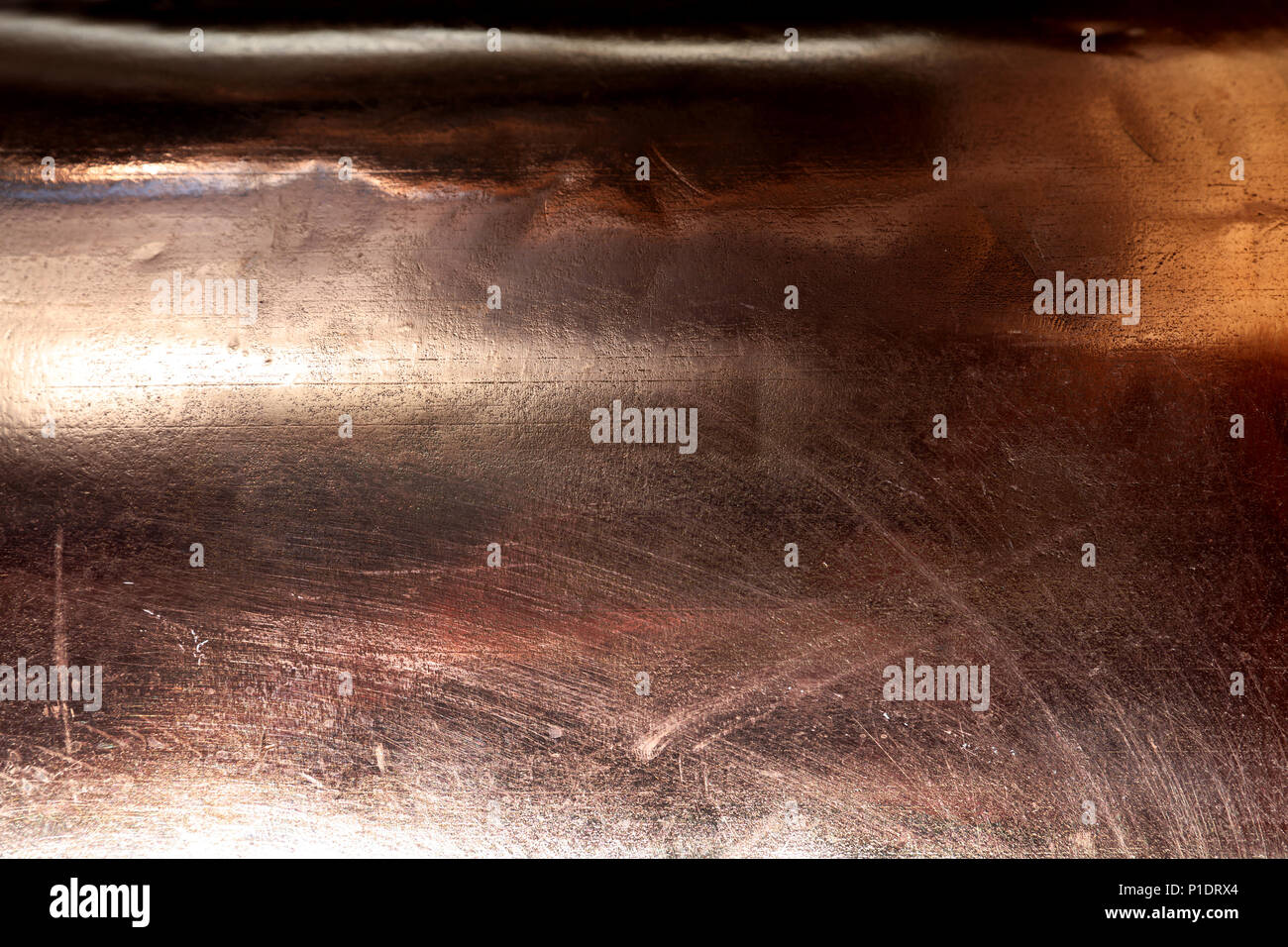 Scratched texture copper plating background close-up Stock Photo - Alamy
