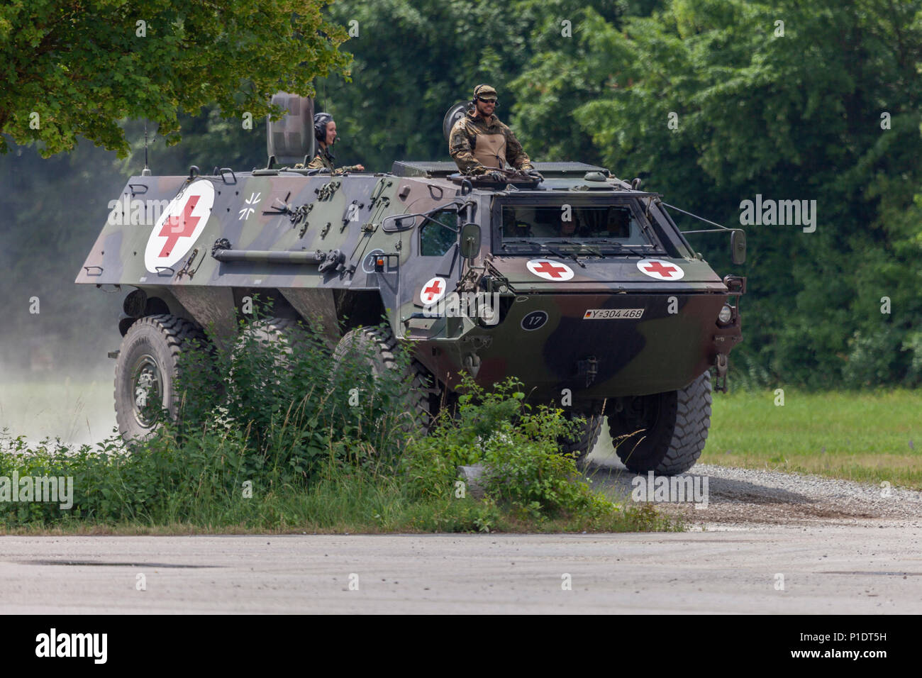 FELDKIRCHEN / GERMANY - JUNE 9, 2018: German armoured personnel carrier ...