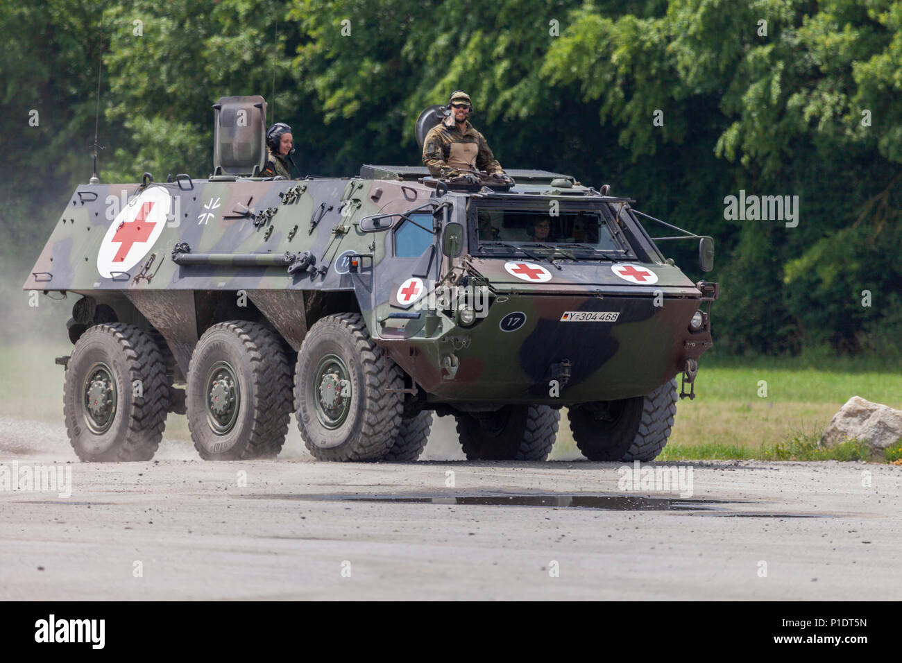 FELDKIRCHEN / GERMANY - JUNE 9, 2018: German armoured personnel carrier ...
