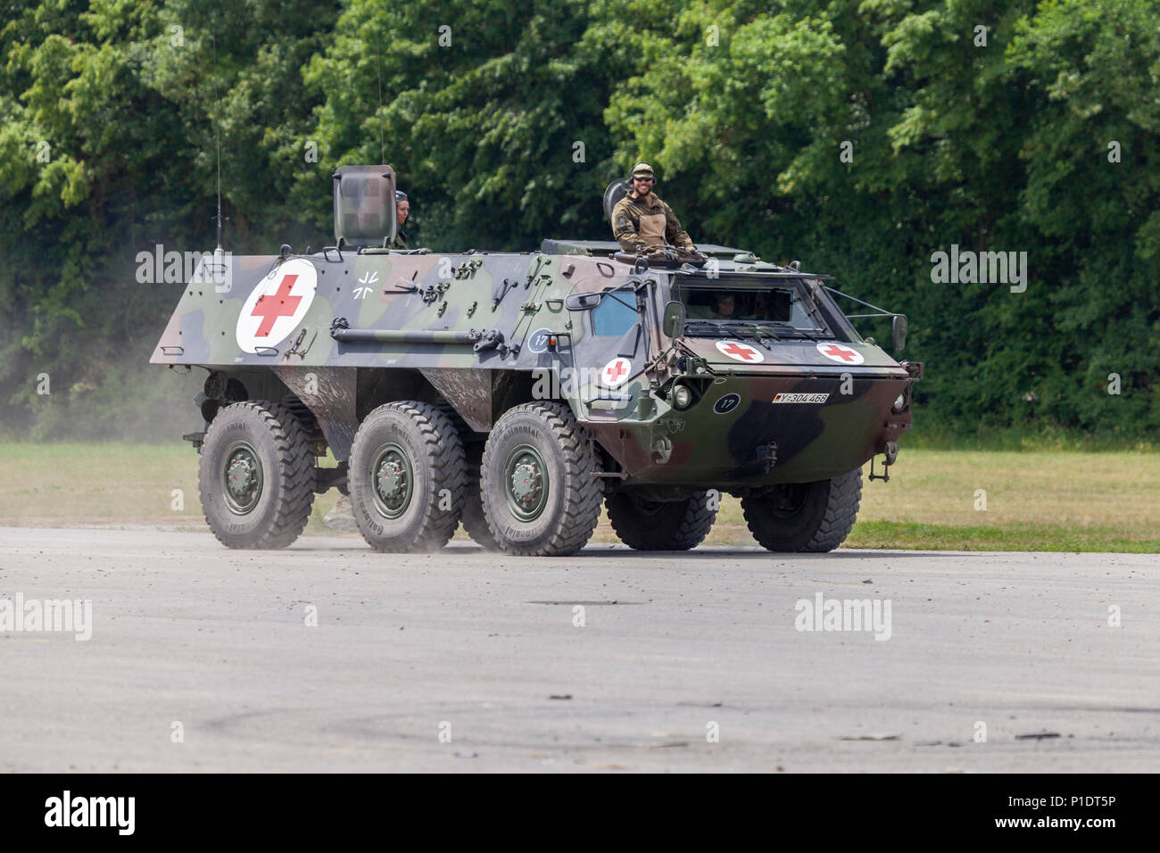 FELDKIRCHEN / GERMANY - JUNE 9, 2018: German armoured personnel carrier ...