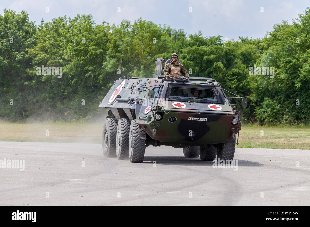 FELDKIRCHEN / GERMANY - JUNE 9, 2018: German armoured personnel carrier ...