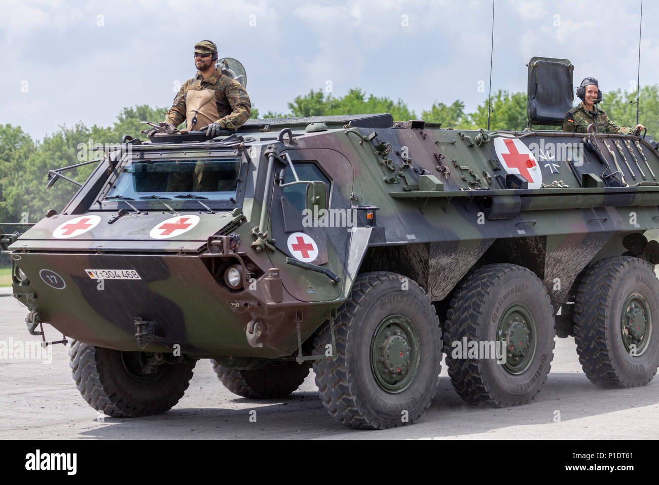 FELDKIRCHEN / GERMANY - JUNE 9, 2018: German armoured personnel carrier ...