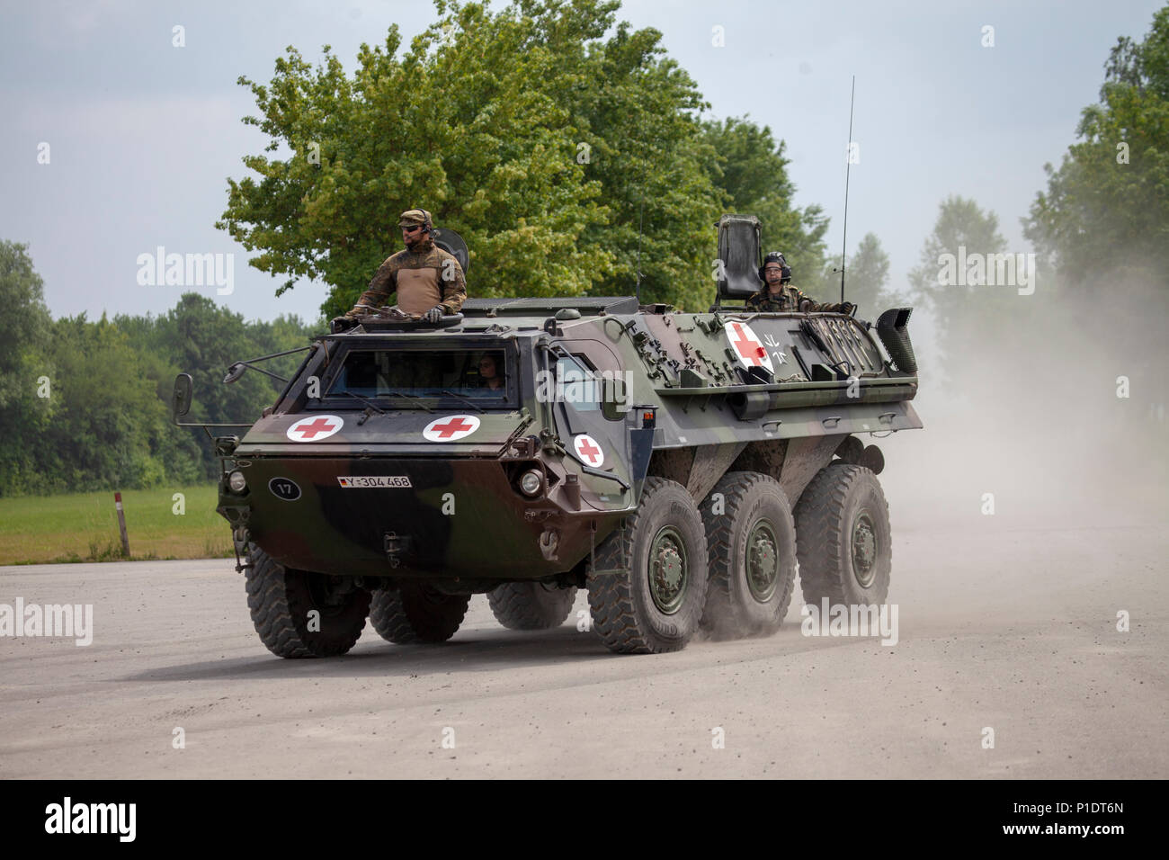 FELDKIRCHEN / GERMANY - JUNE 9, 2018: German armoured personnel carrier ...