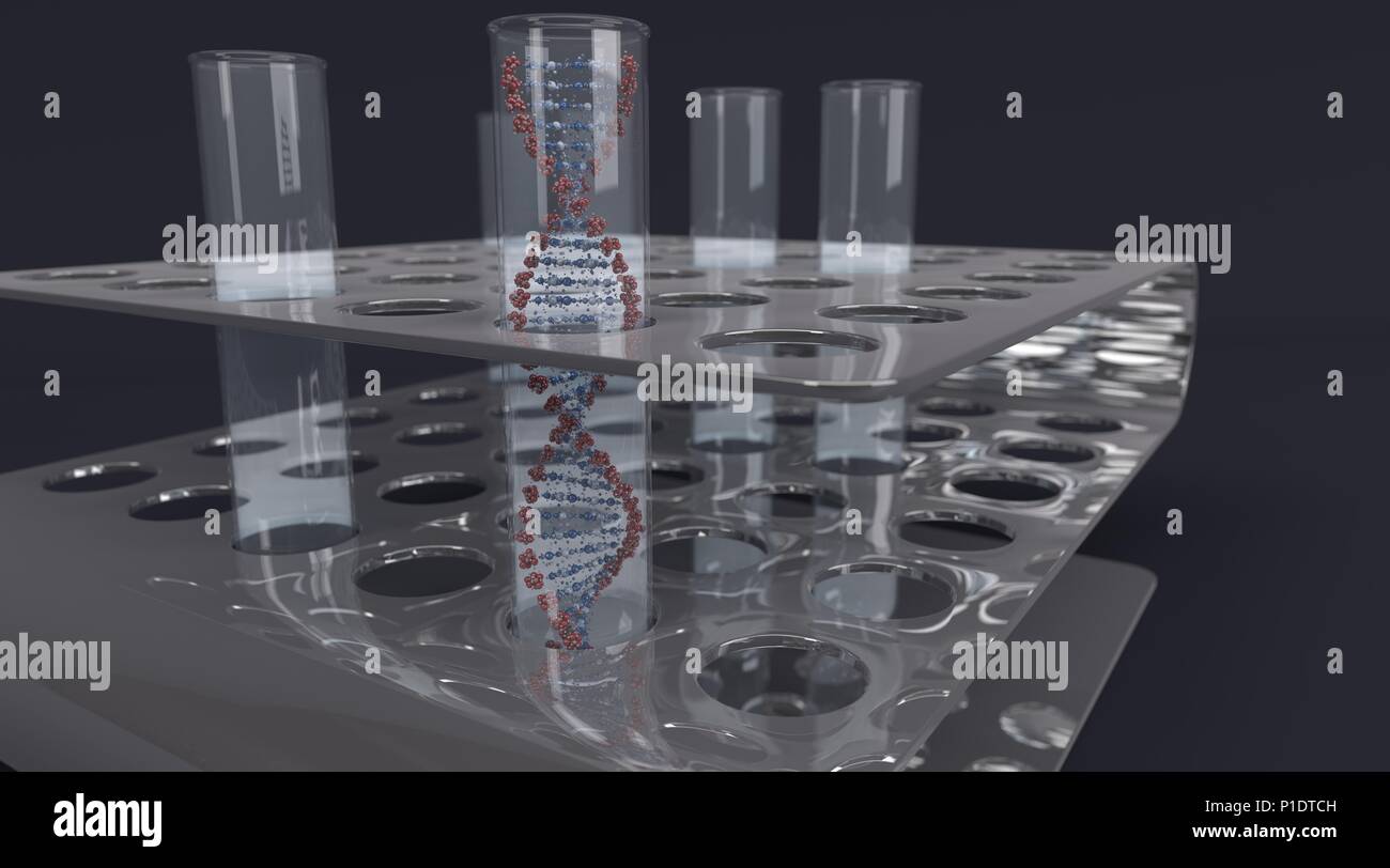 3D Render of DNA in Test tube Stock Photo - Alamy