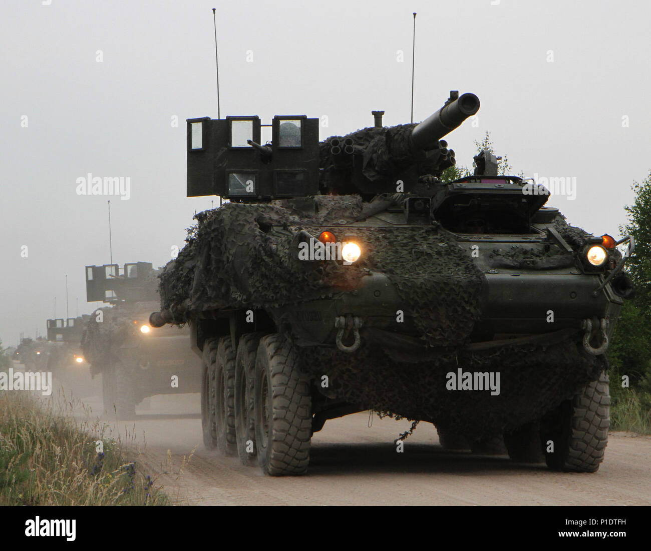 U.S. Army soldiers in Battle Group Poland, launch a convoy of U.S. Army ...