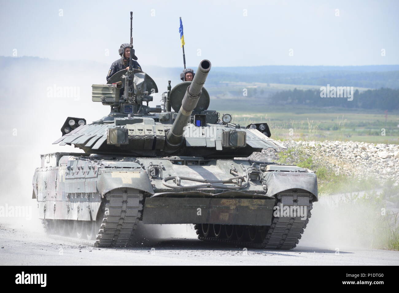 Ukrainian soldiers, assigned to 1st Tank Company, 14th Mechanized ...