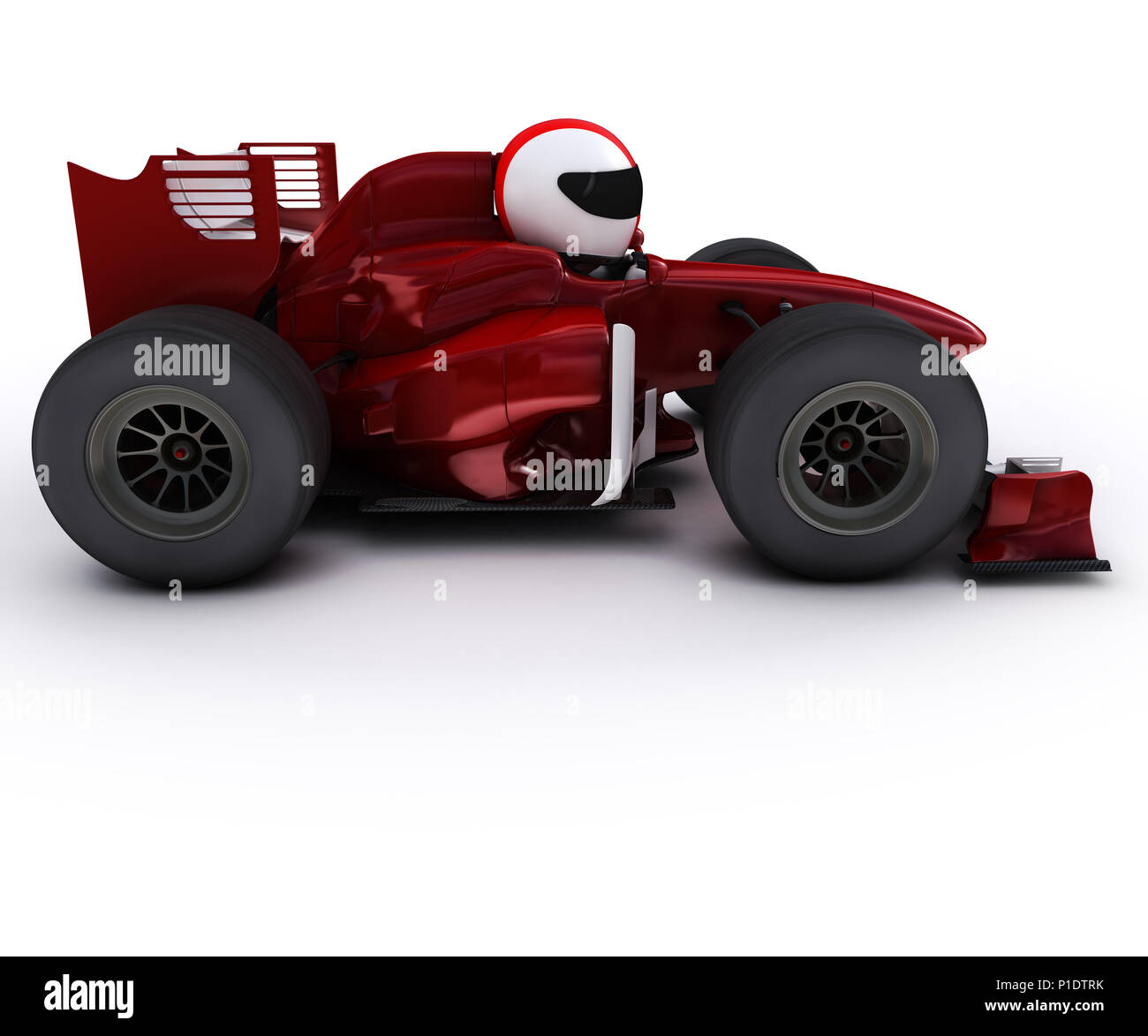 3d render of Morph man with open wheeled racing car Stock Photo - Alamy