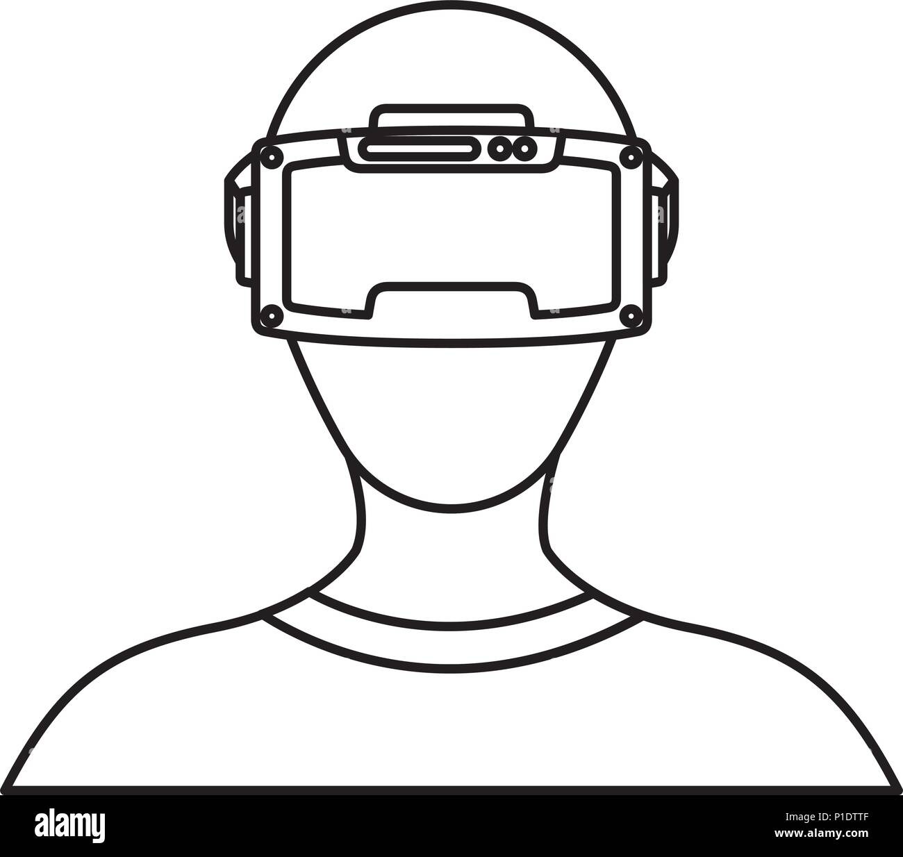 user with reality virtual mask technology Stock Vector Image & Art - Alamy