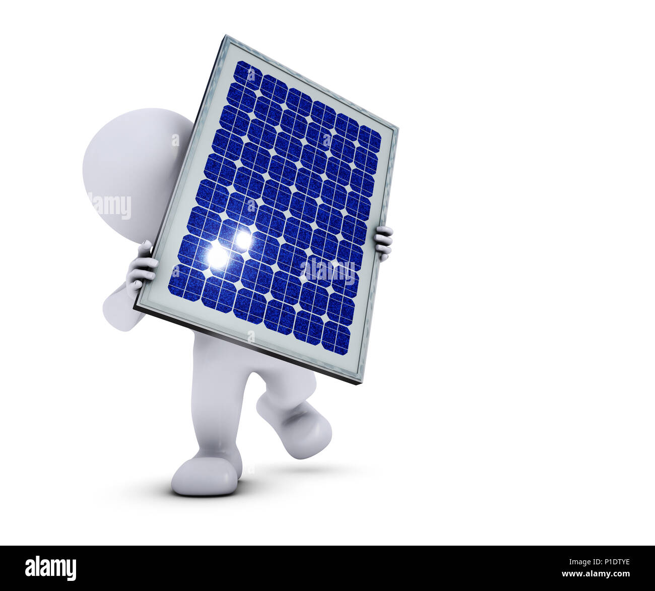 3D Render of Morph Man with solar panel Stock Photo - Alamy