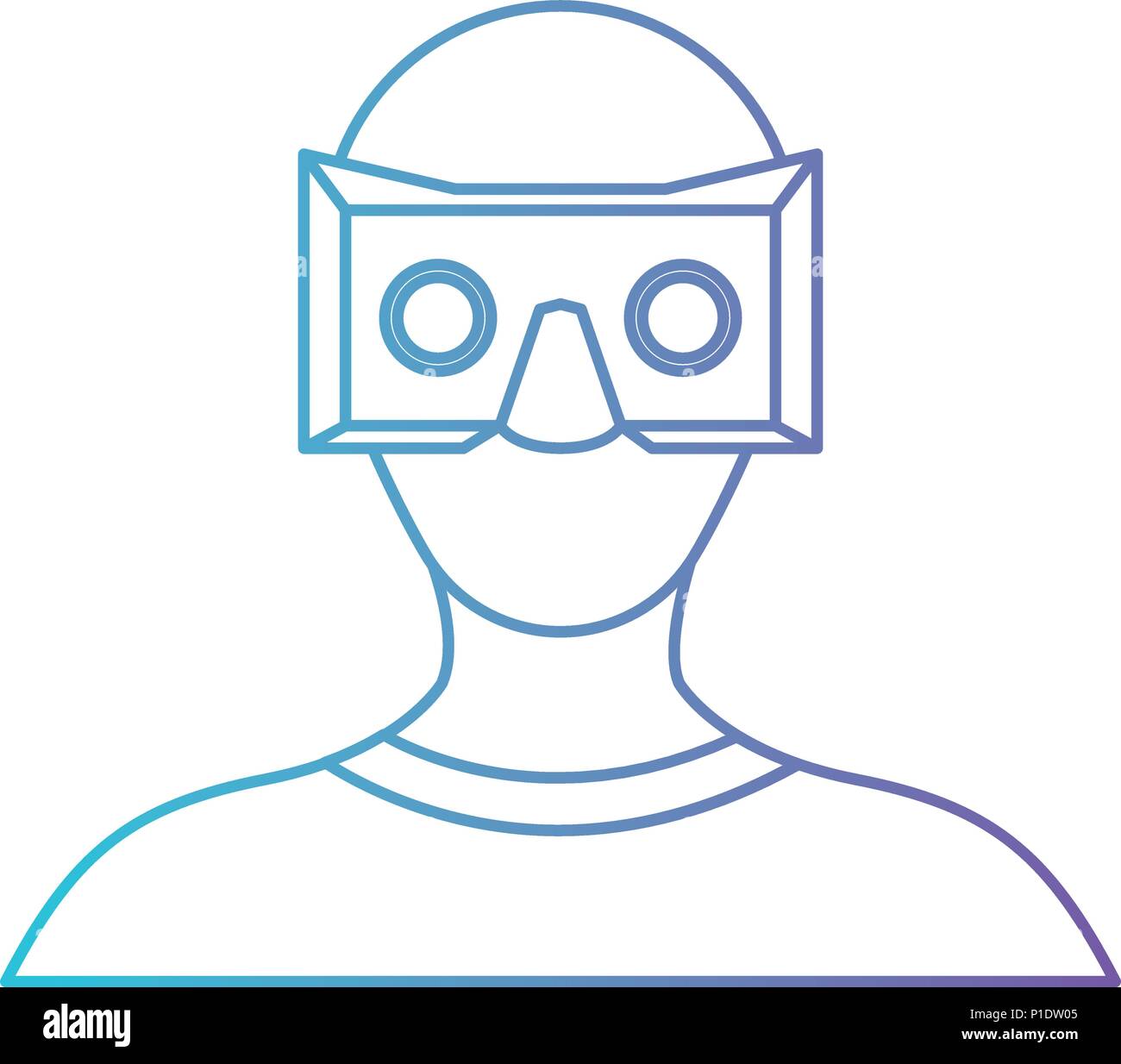 user with reality virtual mask technology Stock Vector Image & Art - Alamy