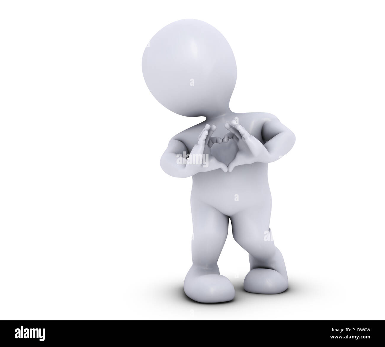 3D Render of Morph Man with heart Stock Photo - Alamy