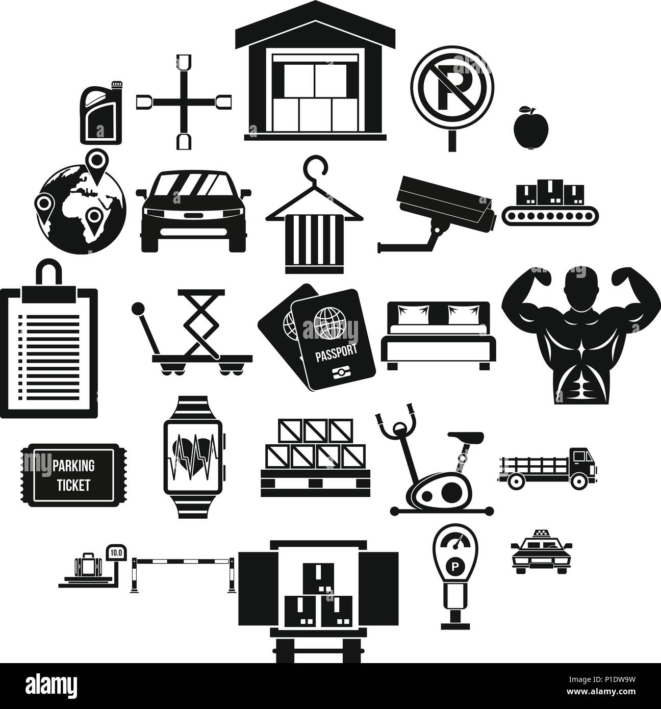 Porter icons set, simple style Stock Vector Image & Art - Alamy