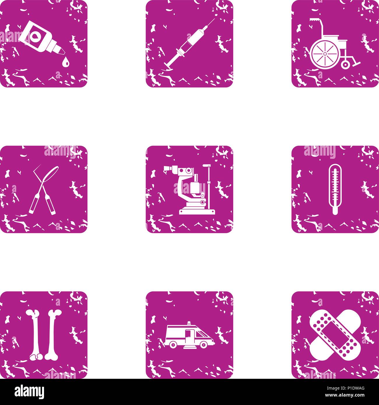 Mend the bone icons set, grunge style Stock Vector Image & Art - Alamy