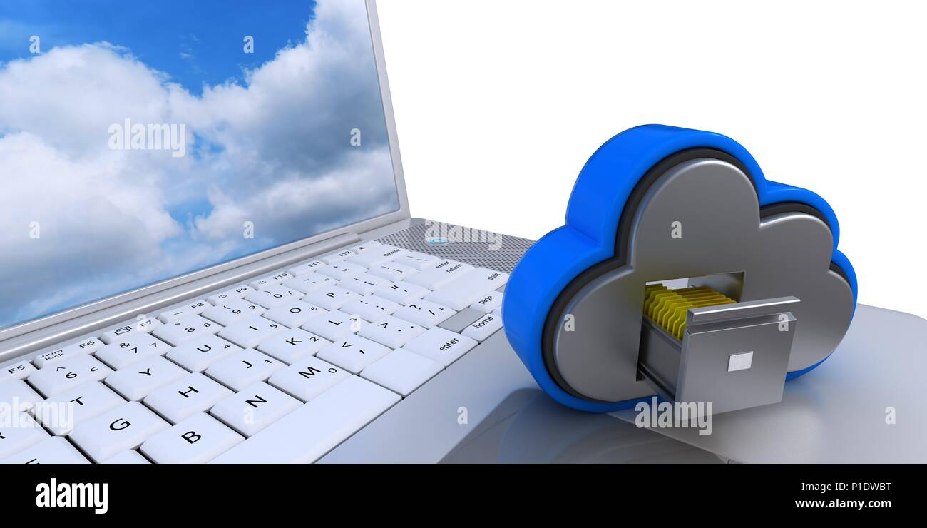 3D Render of Cloud Drive Icon on cimputer Stock Photo - Alamy