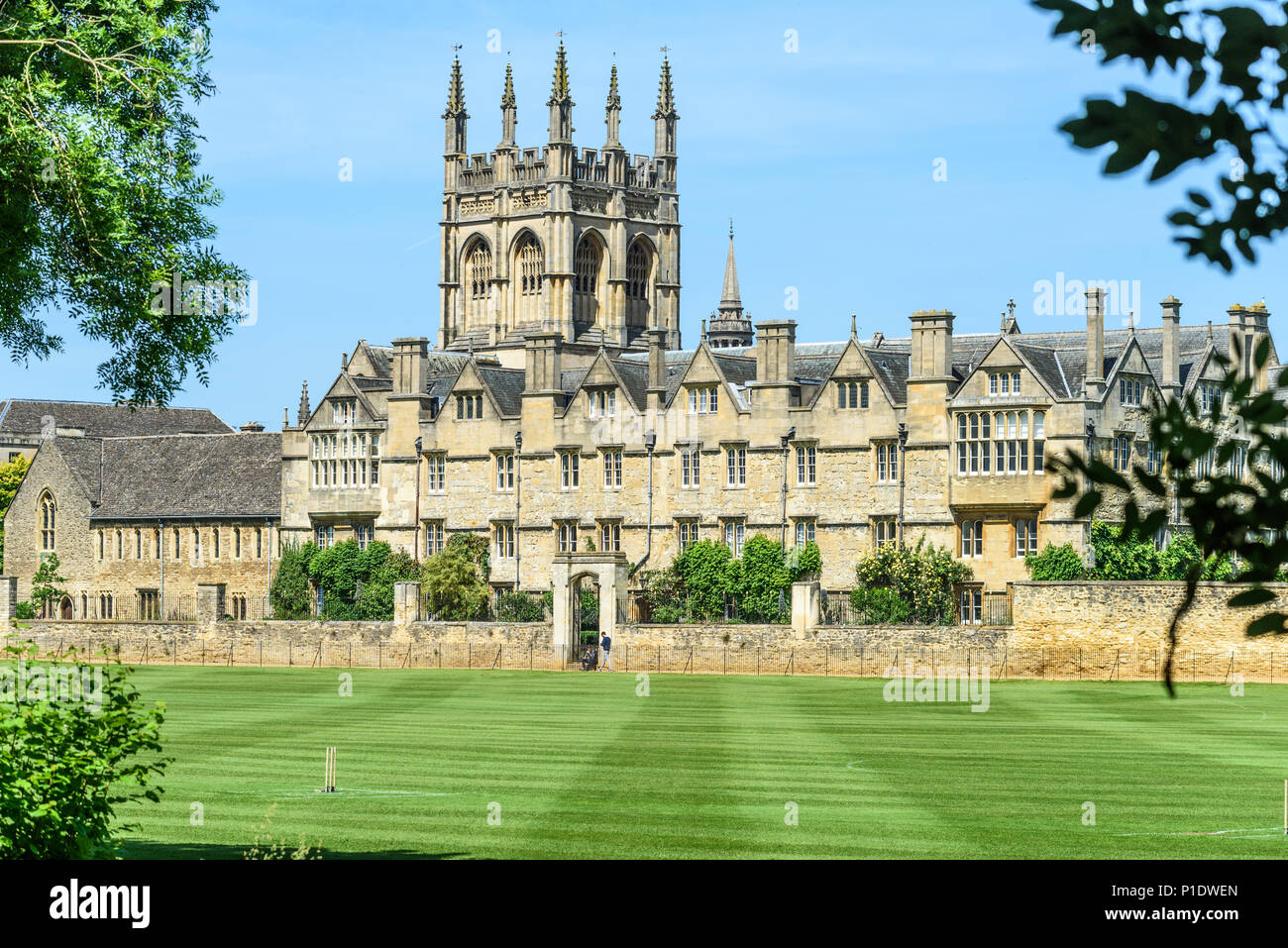 Stumps the cricket pitch on the playing field (known as Merton Field ...