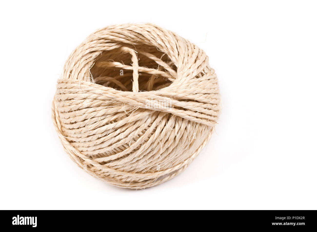 Clew of rope on white background Stock Photo - Alamy