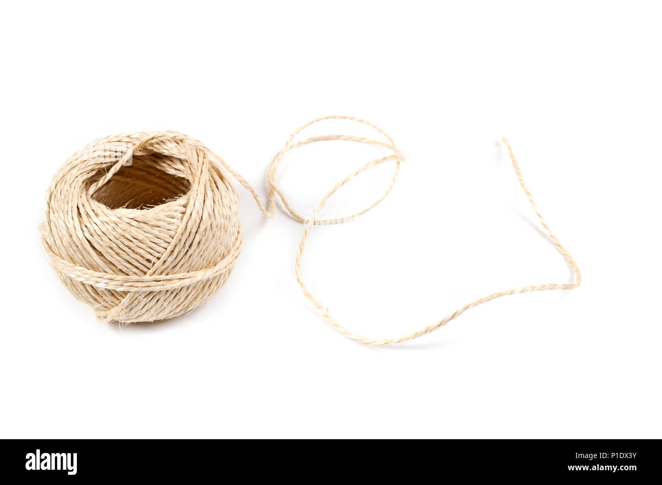 Clew of rope on white background Stock Photo - Alamy